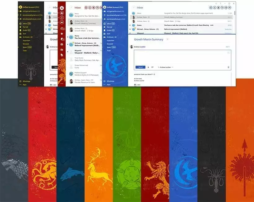 Temas de Brasões de Game of Thrones - Mailbird | Mailbird