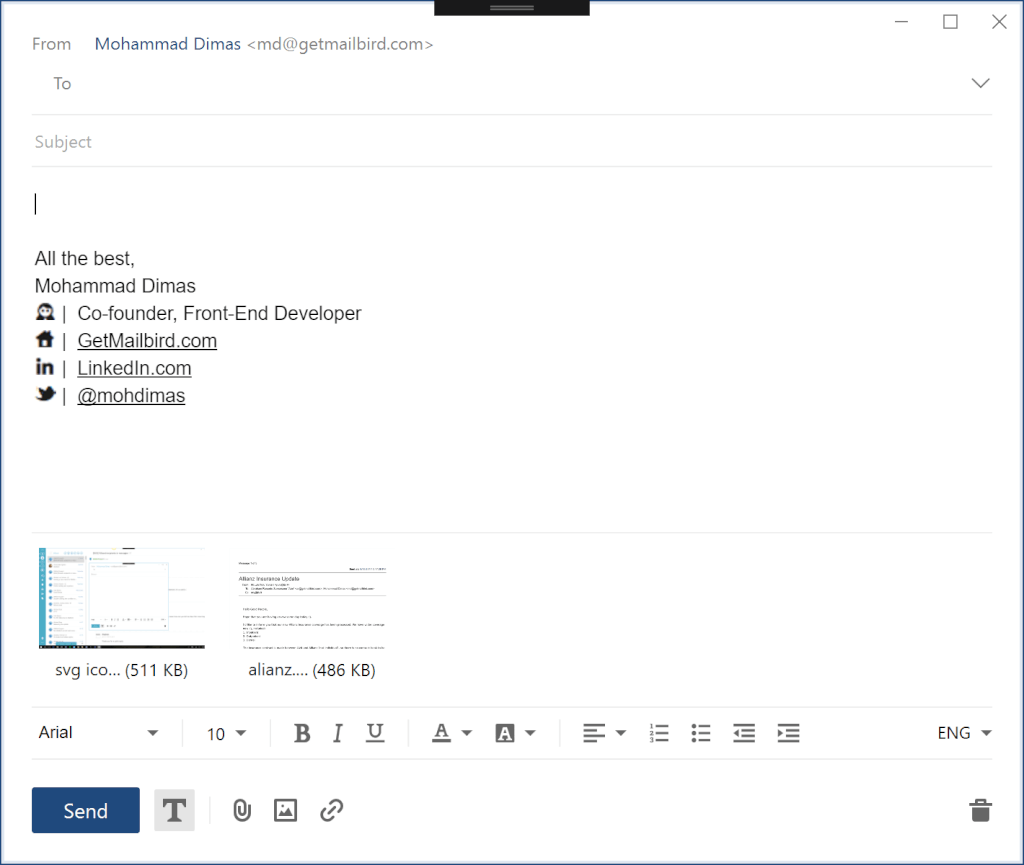 Mailbird's Improved Compose Window With Tagging Feature - Mailbird